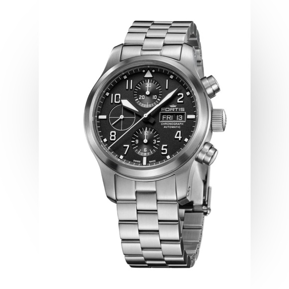 Fortis | Accessories | Fortis Aeromaster Matte Black Chronograph ...